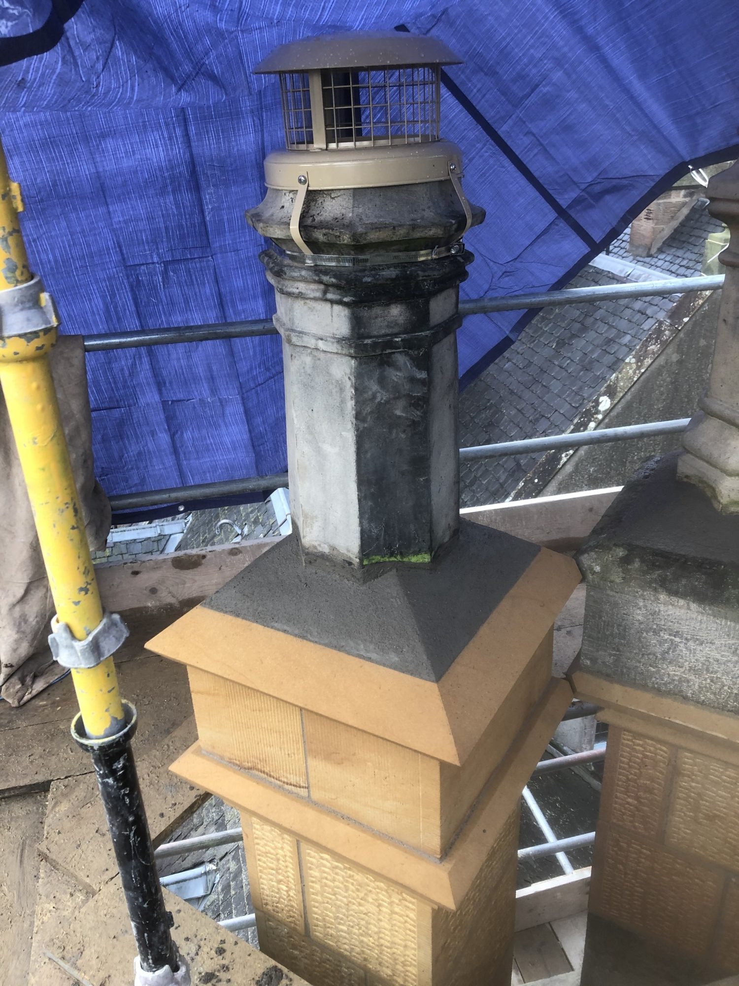 Bonnytoun House | Chimney render and masonry works - Mary Thorburn Ltd